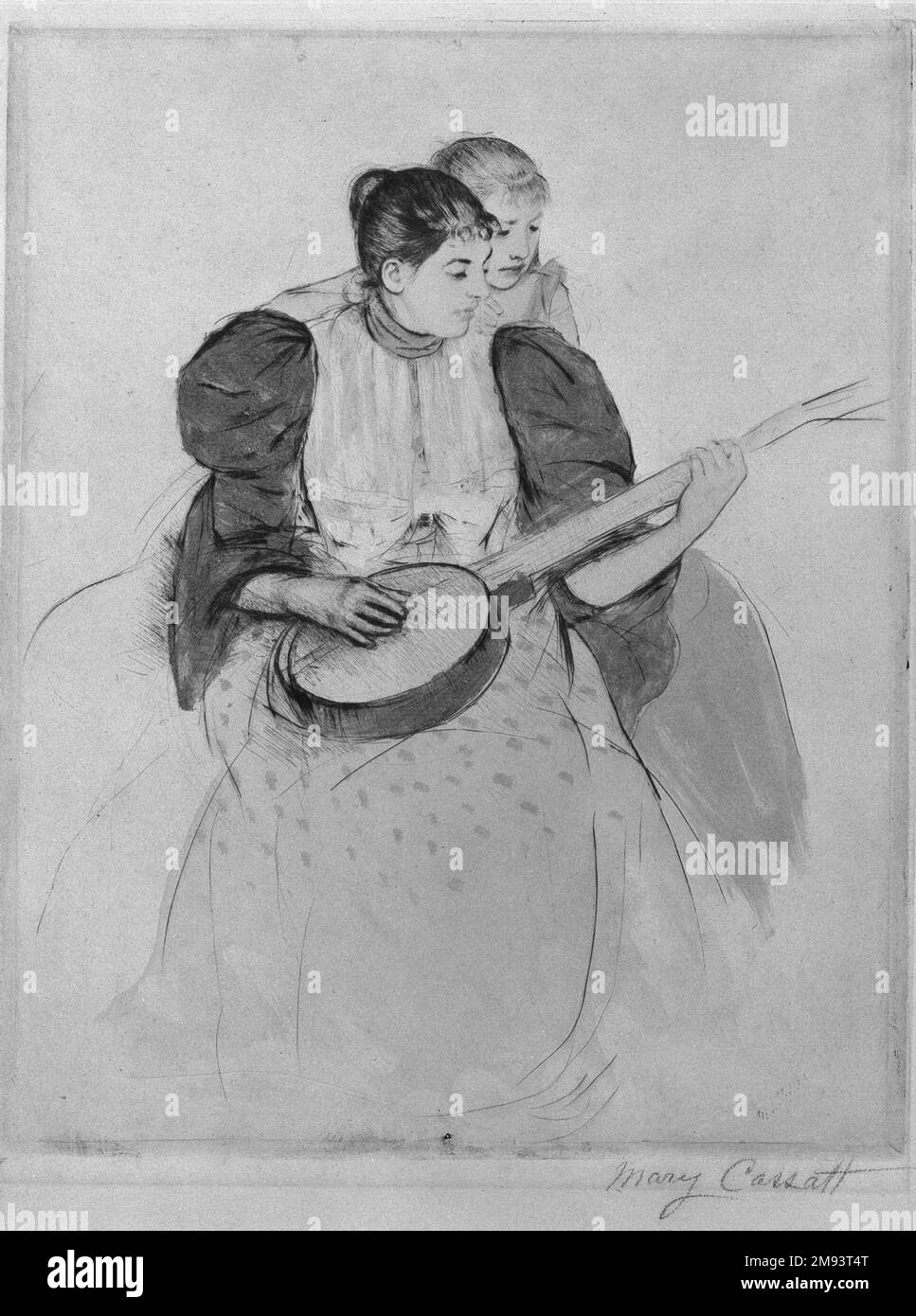 Mary cassatt the banjo lesson Black and White Stock Photos & Images - Alamy