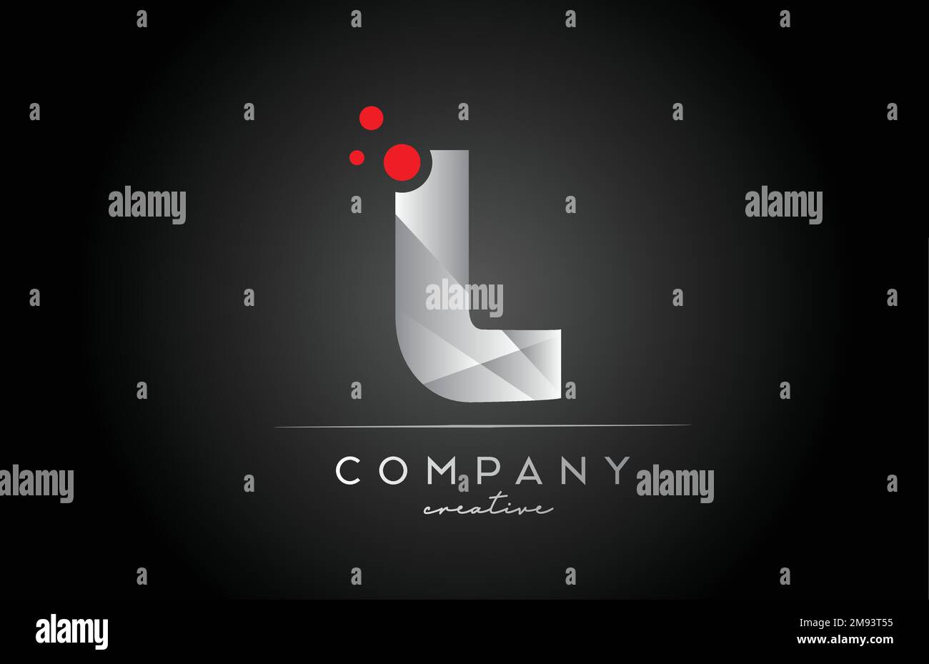 black L alphabet letter logo icon with red dot. Design suitable for a ...