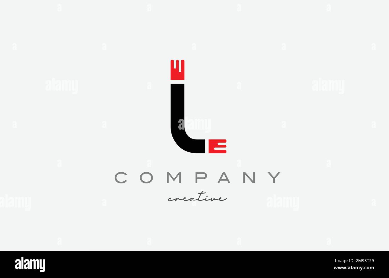 L black and red alphabet letter logo icon design. Creative template ...