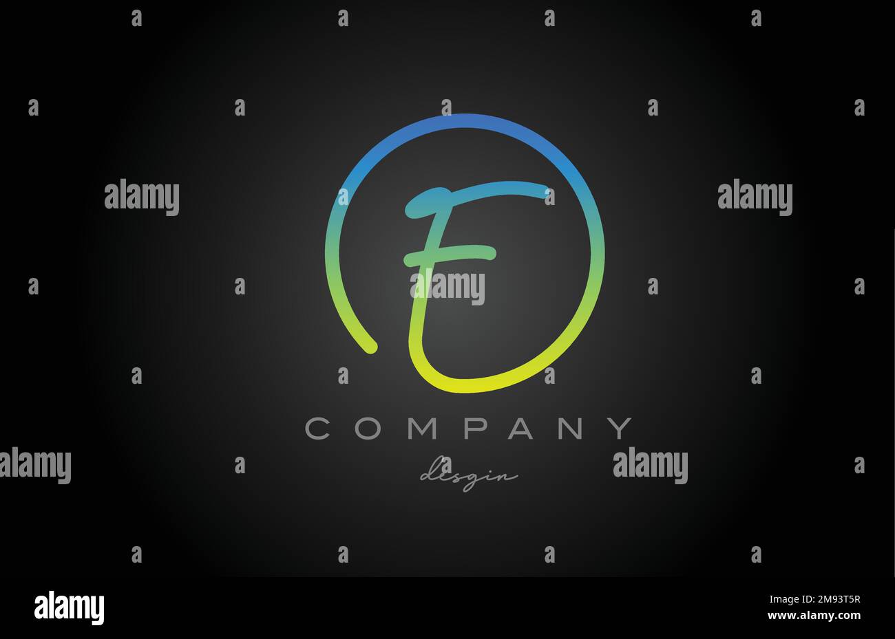 F green alphabet letter logo icon design. Handwritten connected ...