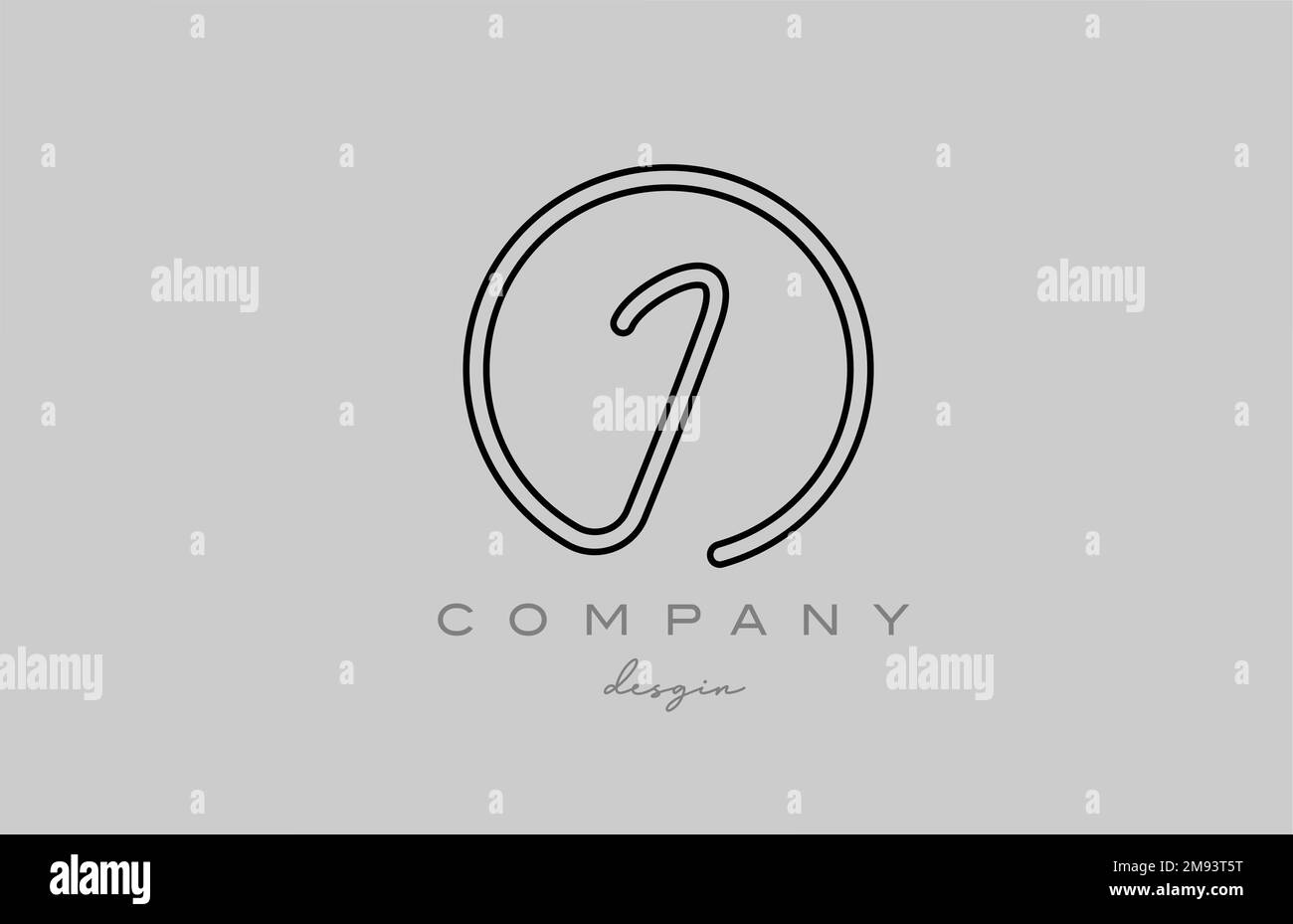 black and grey I alphabet letter logo icon design with line ...