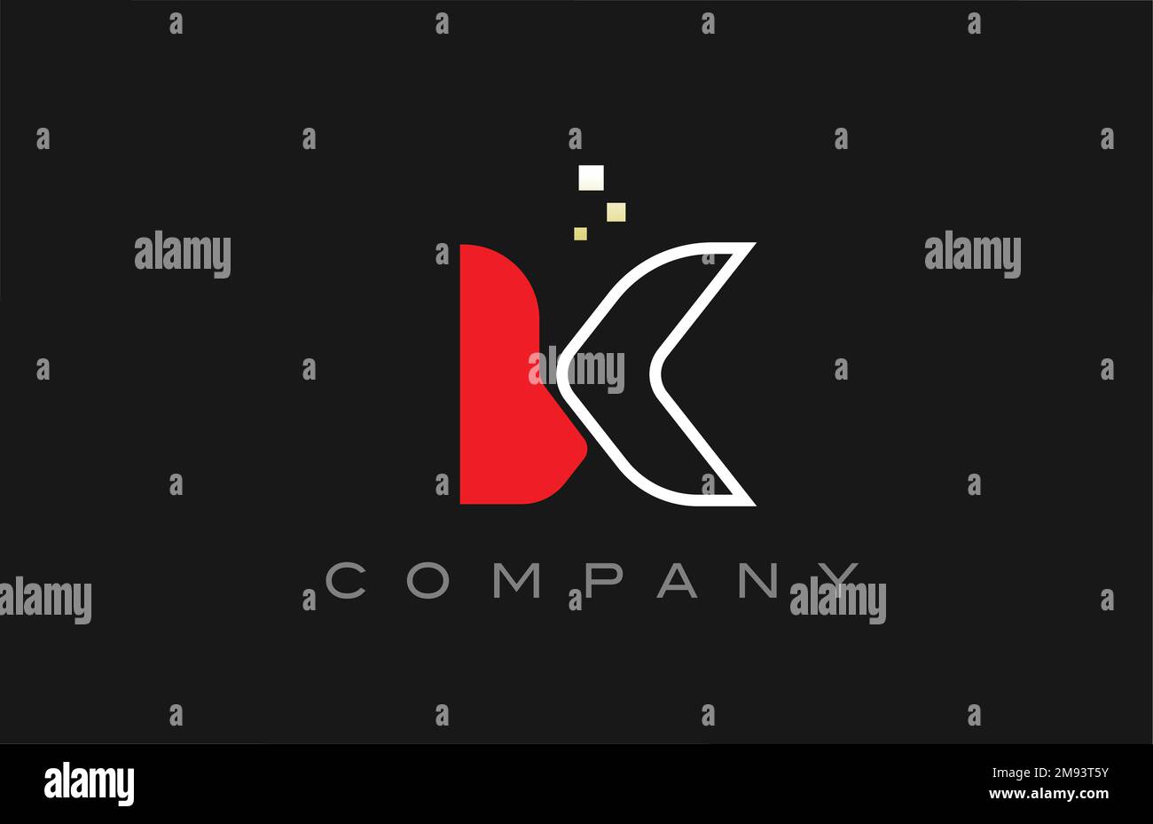 black red line K alphabet letter logo icon. Creative design template ...