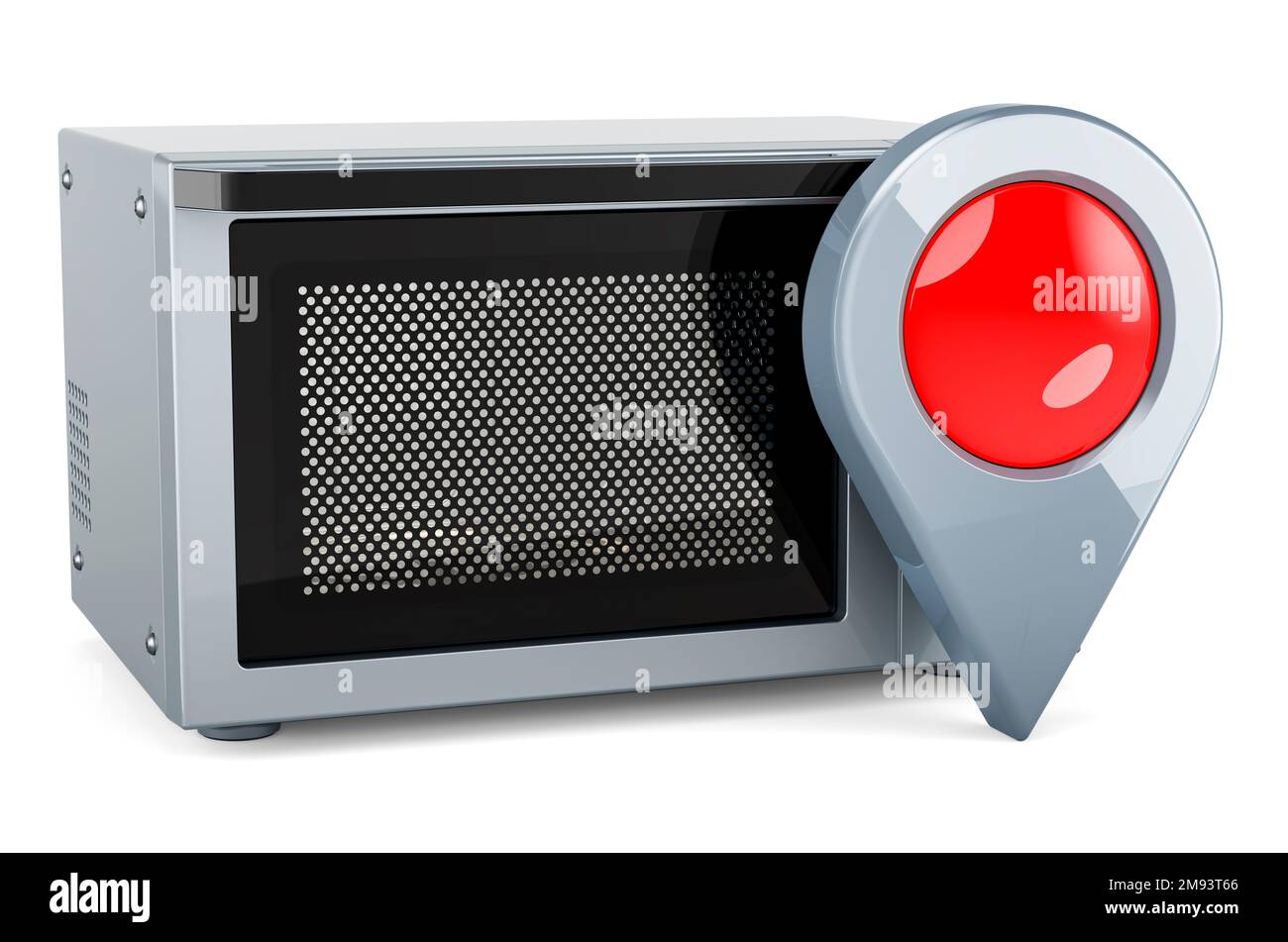 Combination oven, microwave with map pointer. 3D rendering isolated on ...