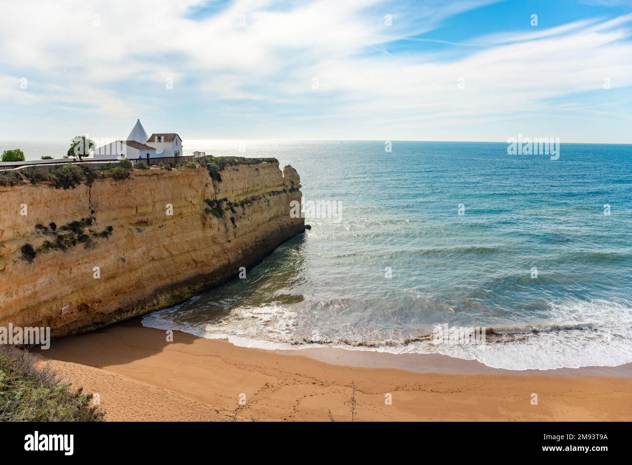 Natural caves and beach, Algarve Portugal. Rock cliff arches of Seven ...