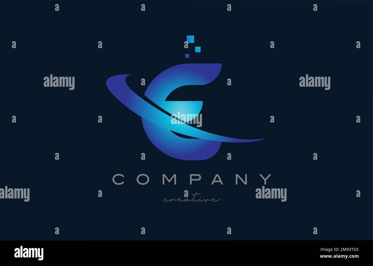 F blue alphabet letter logo icon. Creative design template for business ...