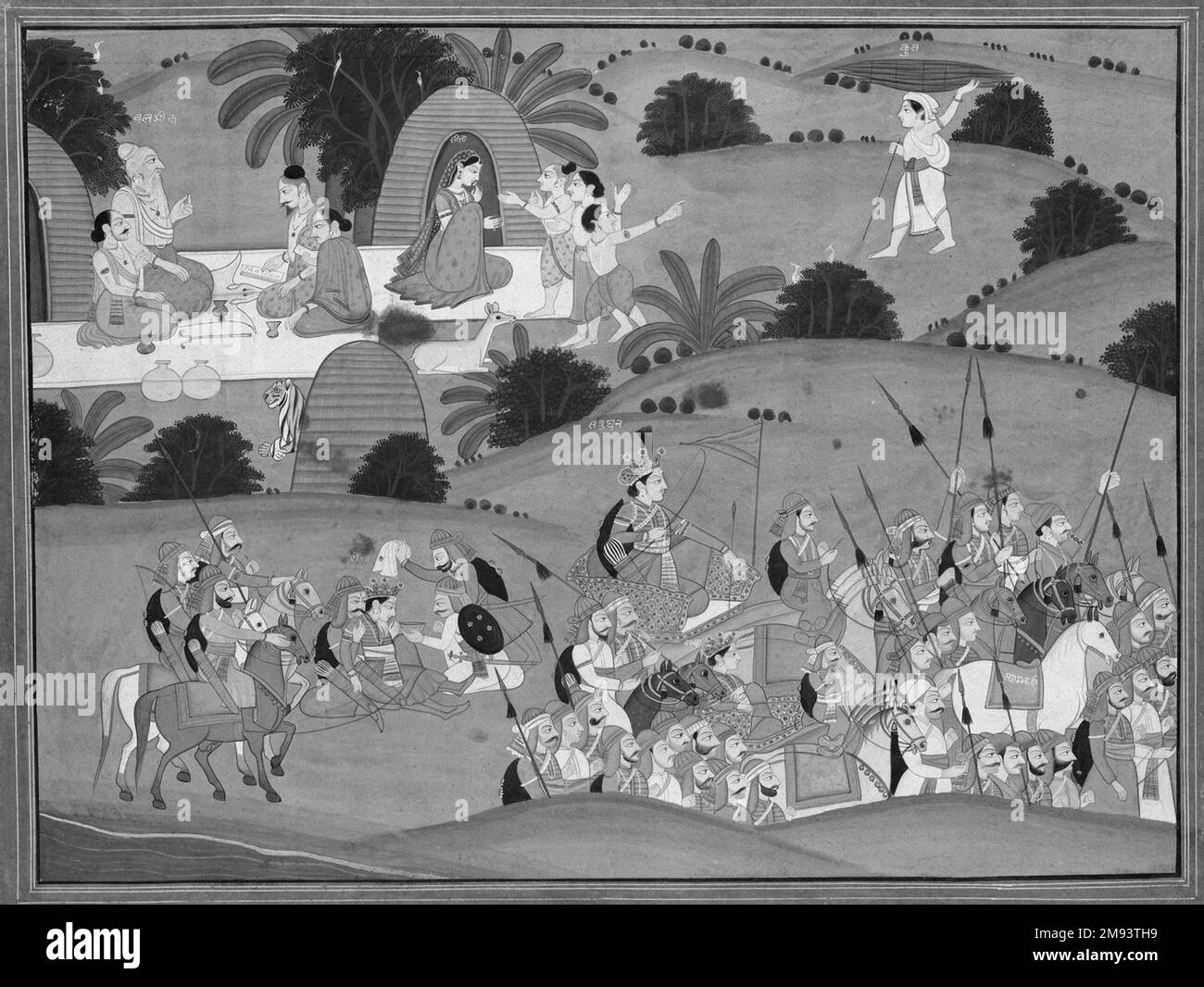 Battle between Lava and Rama's brother, Shatrughna, near the hermitage ...
