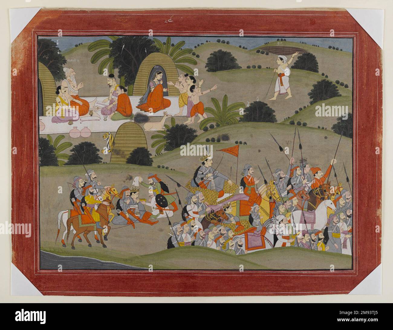 Battle between Lava and Rama's brother, Shatrughna, near the hermitage ...