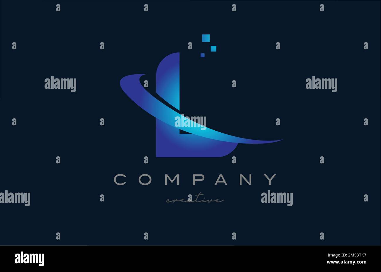 M blue alphabet letter logo icon. Creative design template for business ...