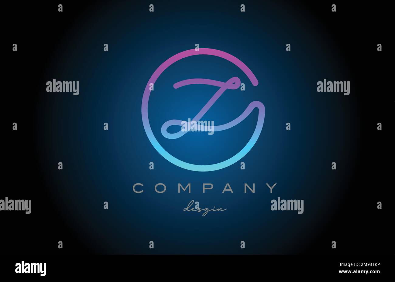 pink Z alphabet letter logo icon design. Handwritten connected creative ...