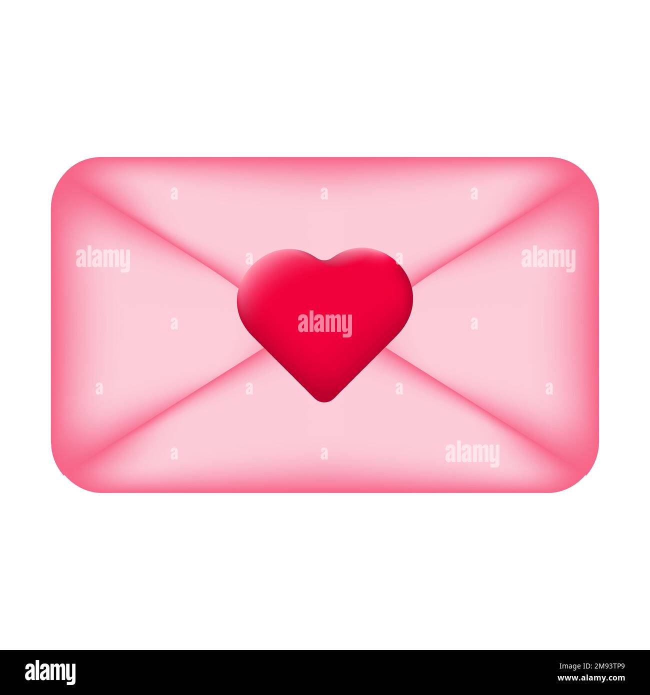 Love letter 3d sealed with heart shaped stamp isolated on white ...
