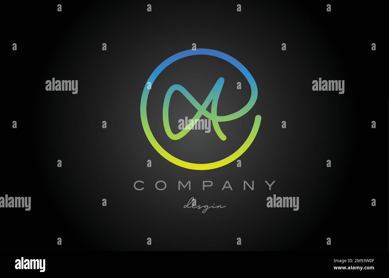 A green alphabet letter logo icon design. Handwritten connected ...