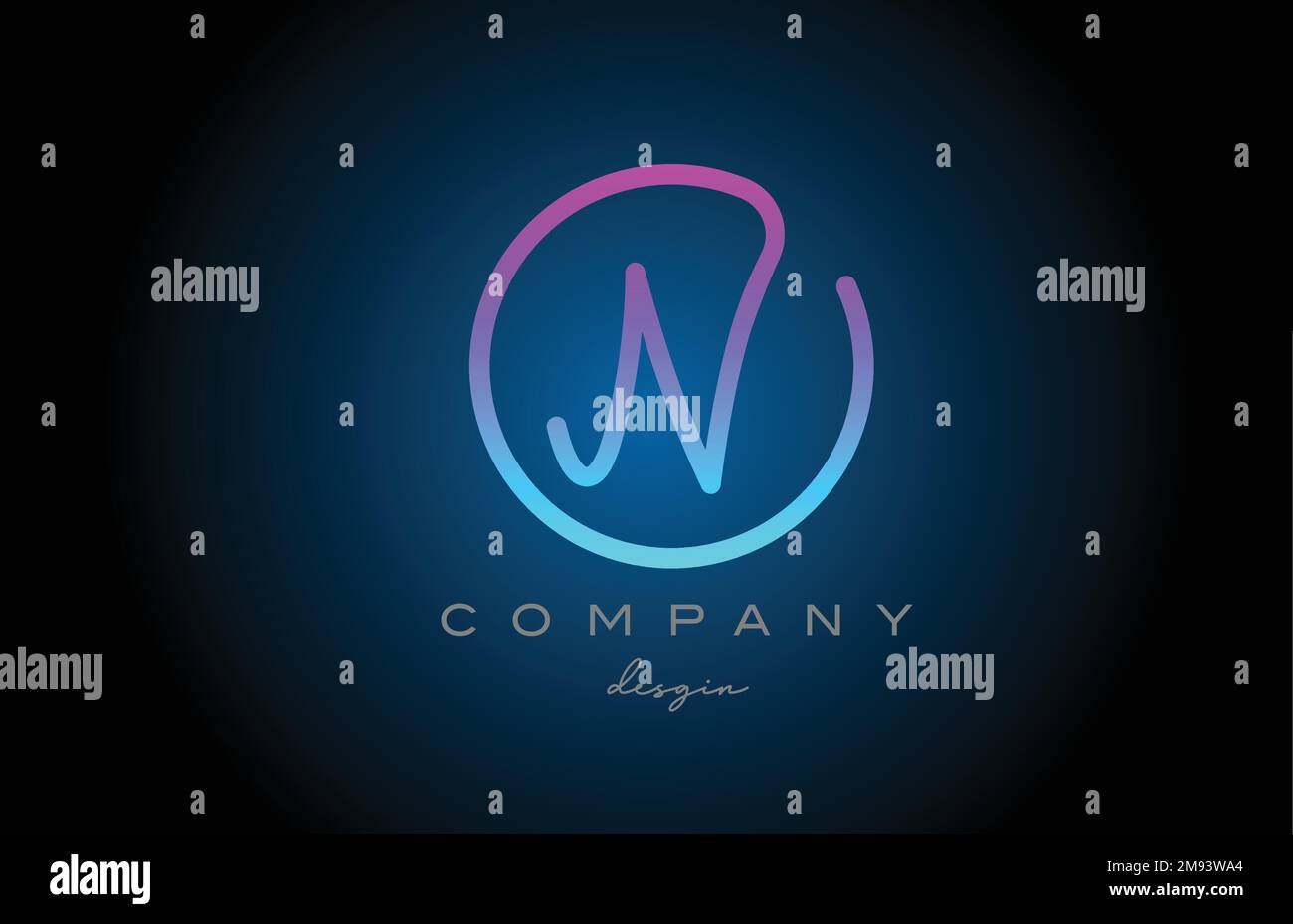 pink N alphabet letter logo icon design. Handwritten connected creative ...