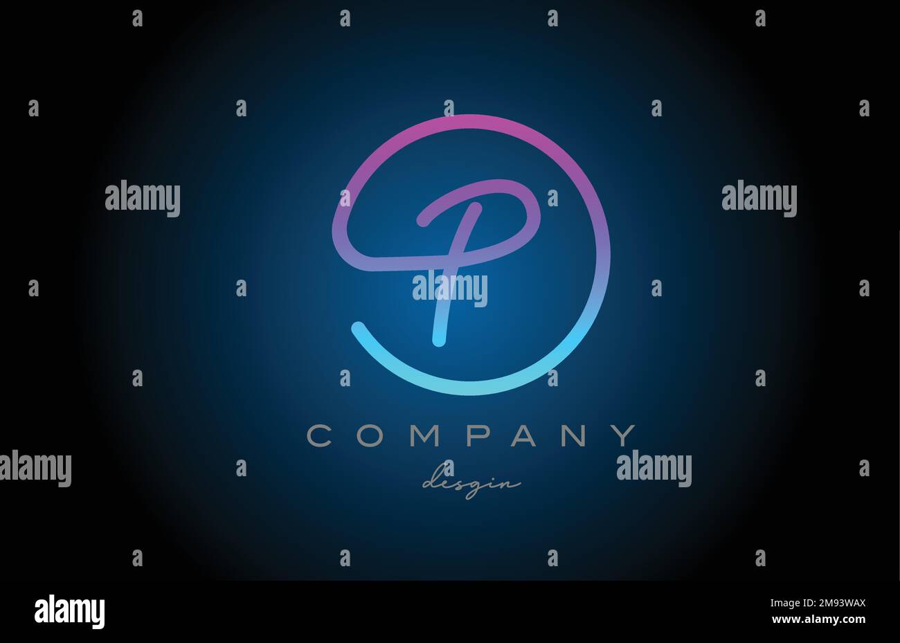pink P alphabet letter logo icon design. Handwritten connected creative ...