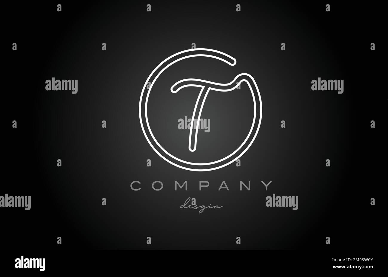 black and white line T alphabet letter logo icon design. Handwritten ...