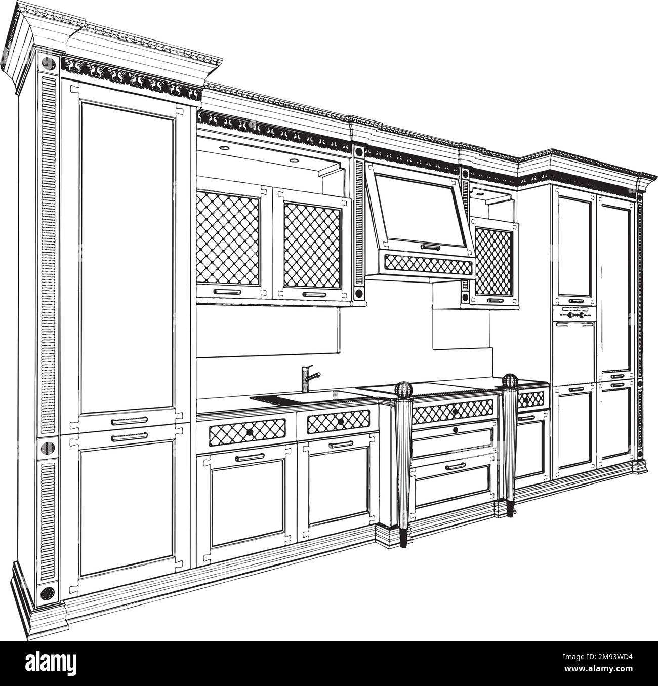 Household kitchen furniture Black and White Stock Photos & Images - Alamy