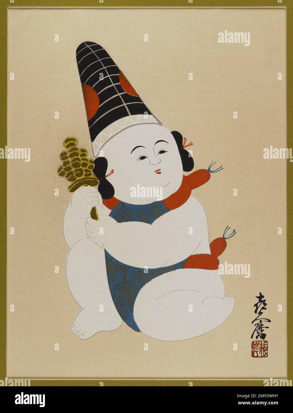 Doll from Izukura Unknown. , 1933. Color woodblock print with gold on ...