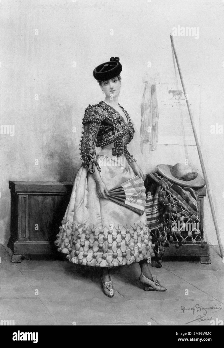 Spanish Girl Giuseppe Signorini (Italian, 1857-1932).. Watercolor on ...