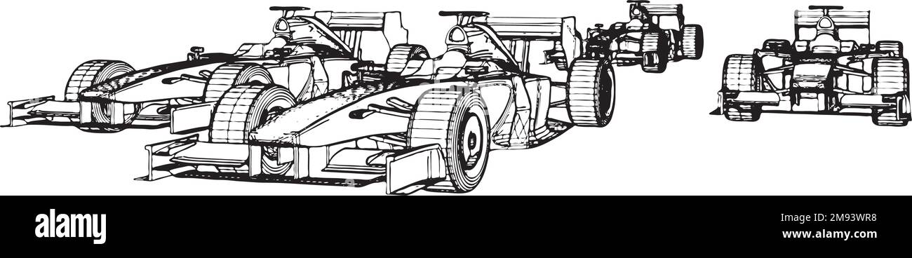 Racing Cars In The Race Vector Stock Vector Image & Art - Alamy