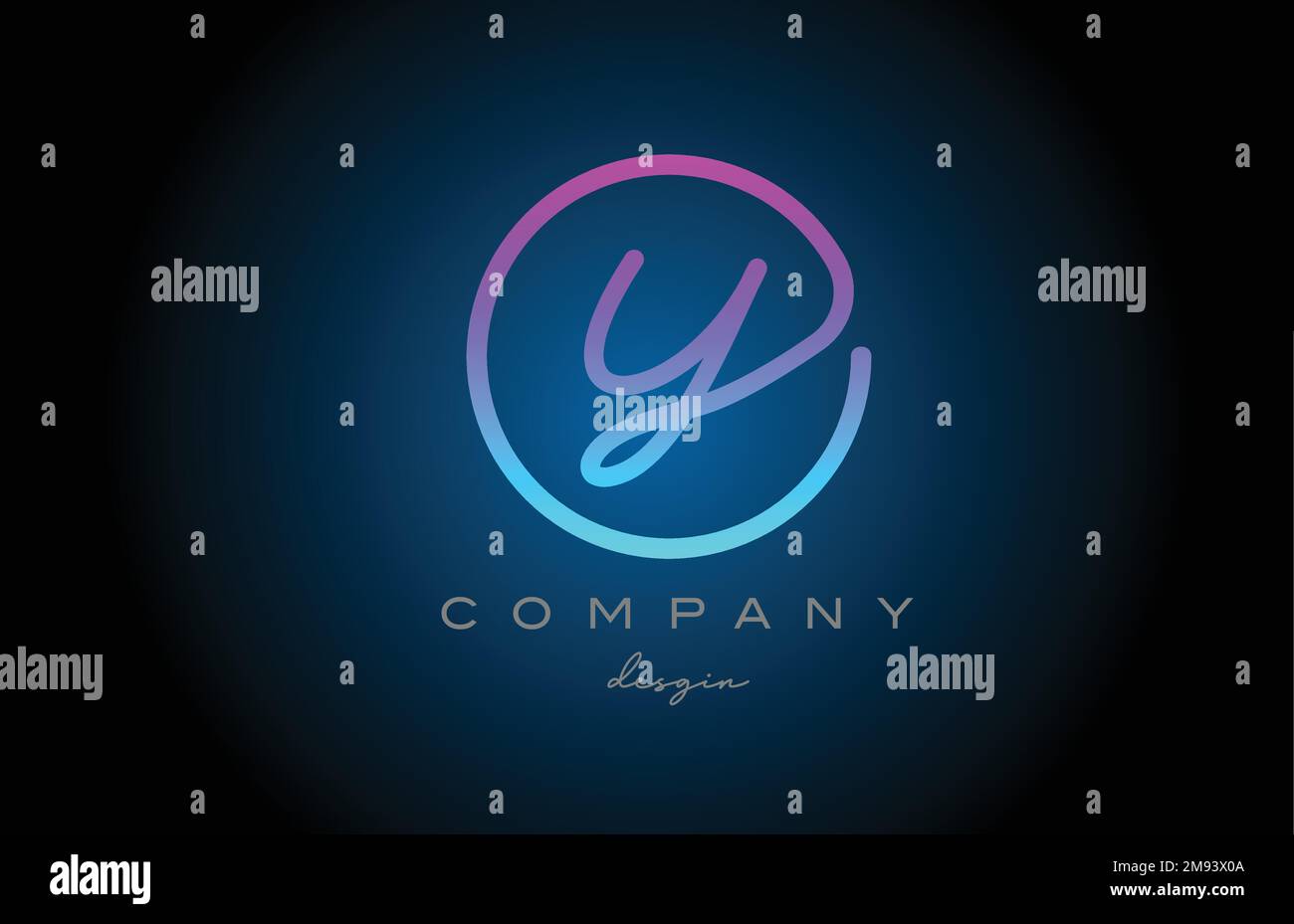 pink Y alphabet letter logo icon design. Handwritten connected creative ...