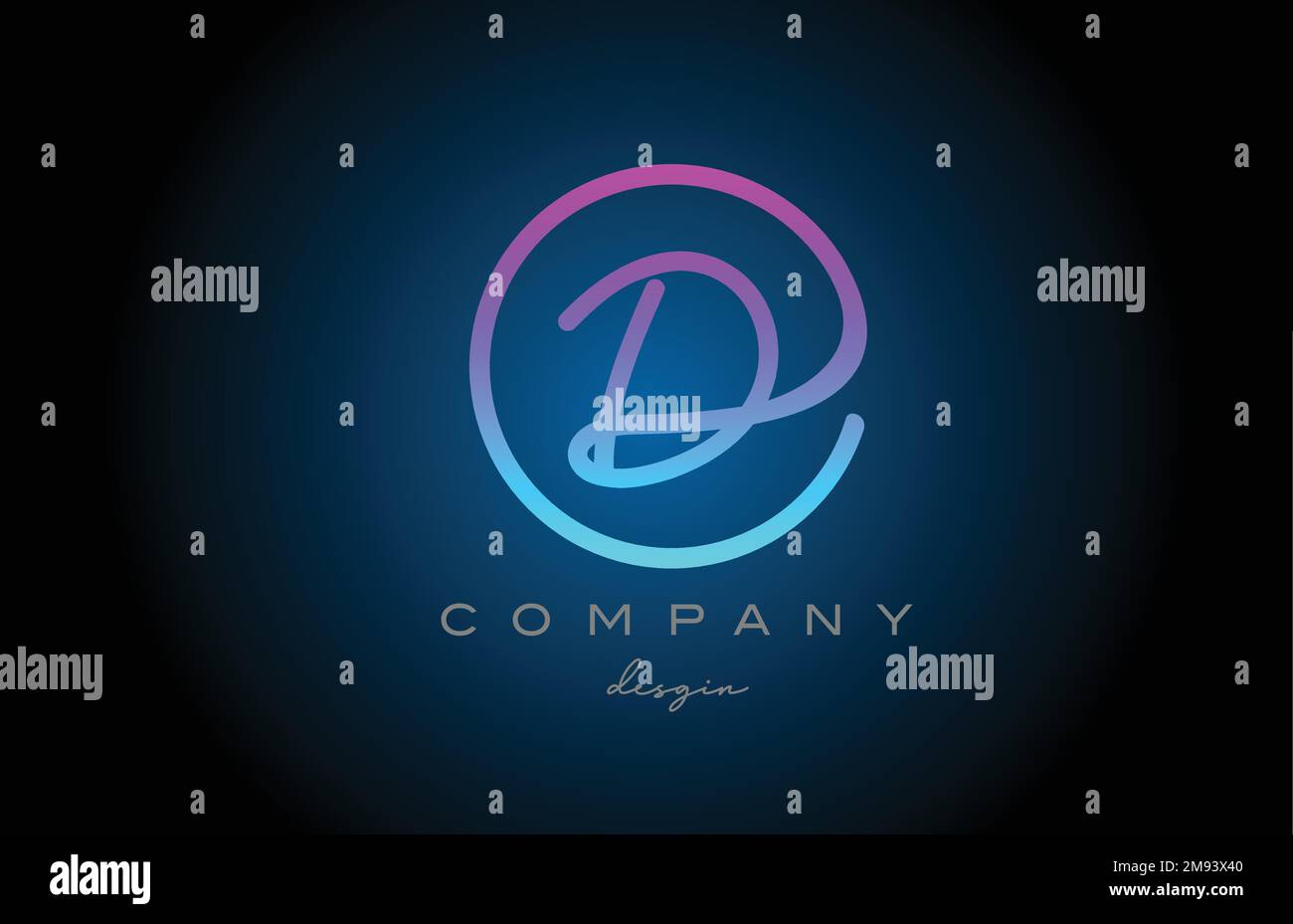 pink D alphabet letter logo icon design. Handwritten connected creative ...