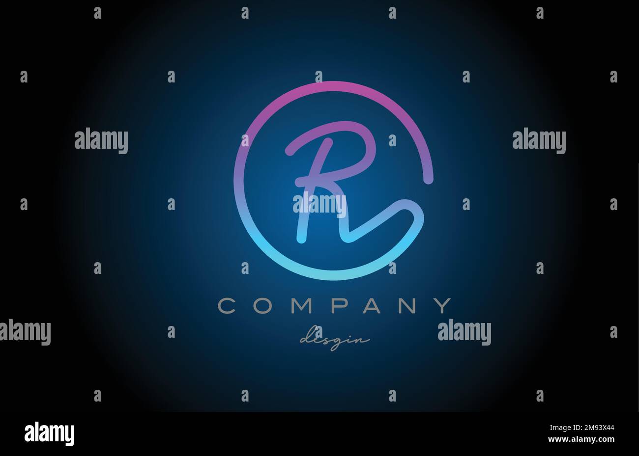 pink R alphabet letter logo icon design. Handwritten connected creative ...