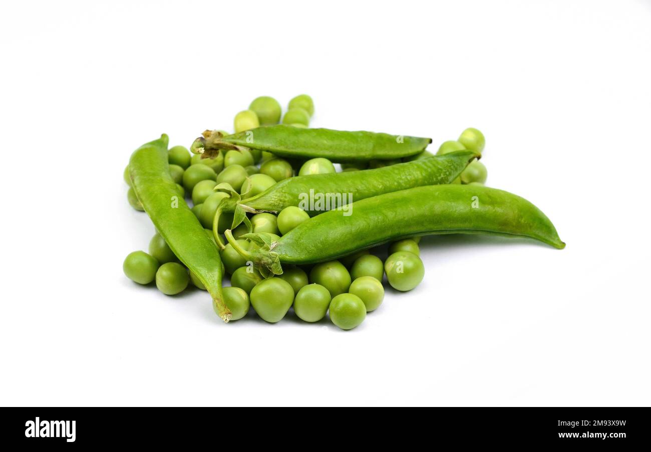 green pea vegetable bean isolated on white background Stock Photo - Alamy