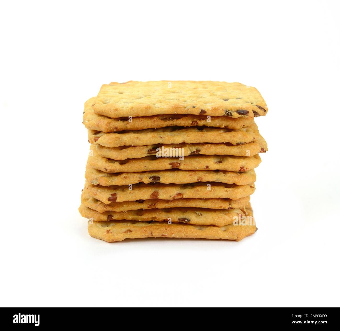 multigrain flatbread crackers isolated on a white background Stock ...