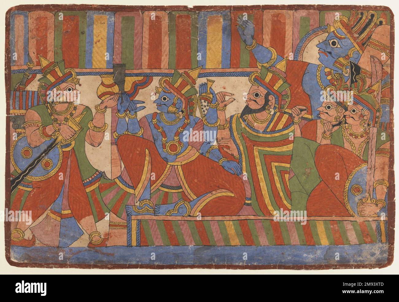 Krishna Counsels the Pandava Leaders, Page from a Mahabharata series ...