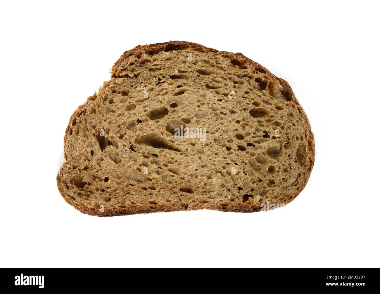 Slice of multi Grain brown Bread isolated on white Background Stock ...