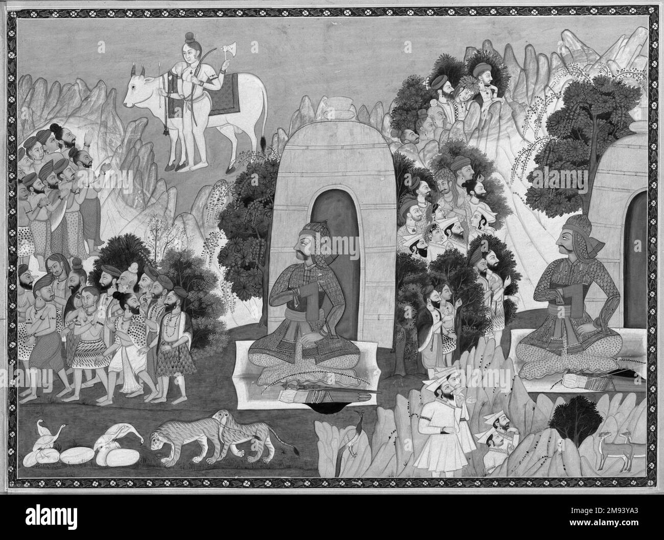 Arjuna's Penance, Scene from a Mahabharata Series Indian. Arjuna's ...