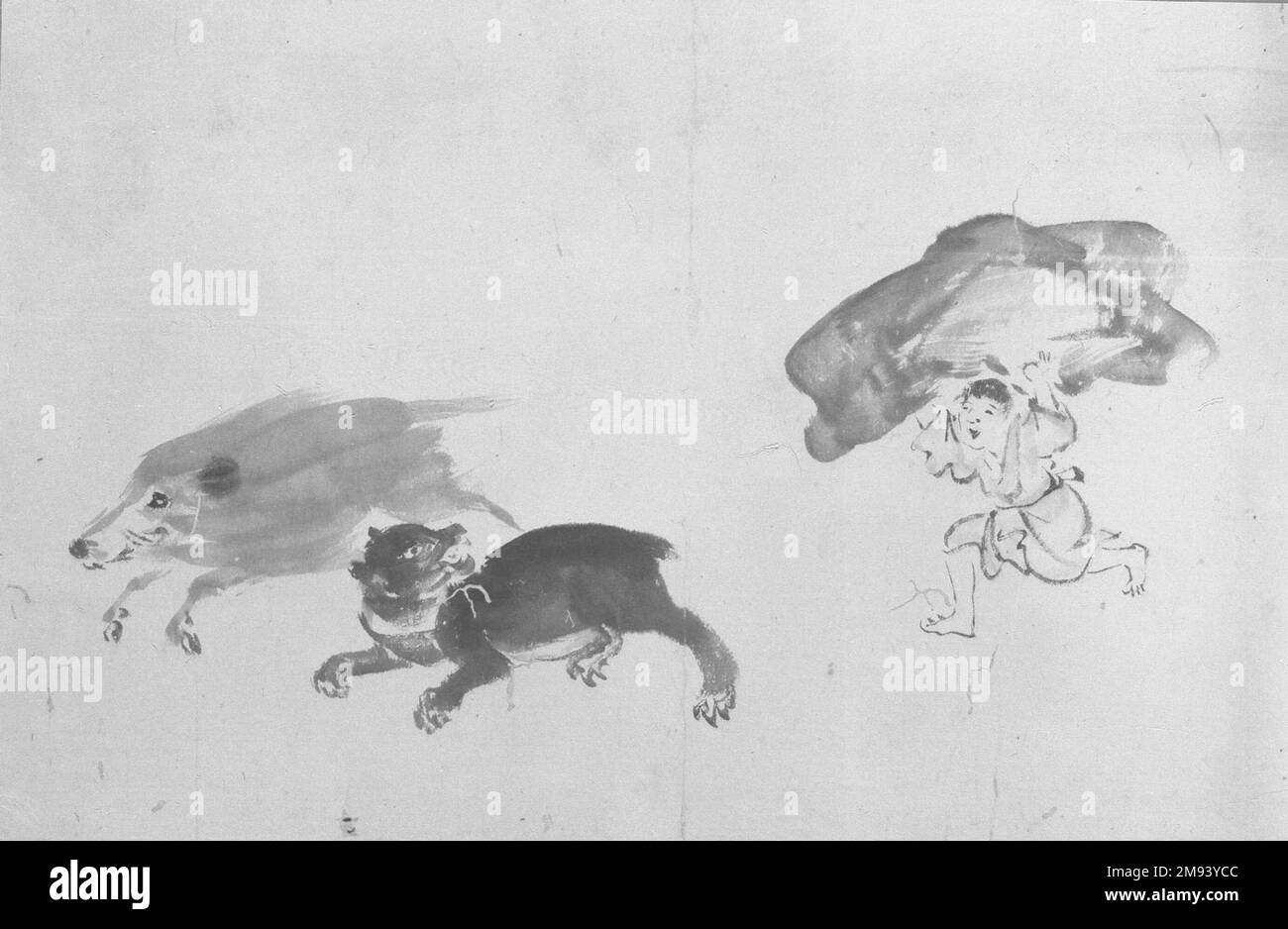 Boar, Bear, and Boy Boar, Bear, and Boy, late 19th century. Brush ...