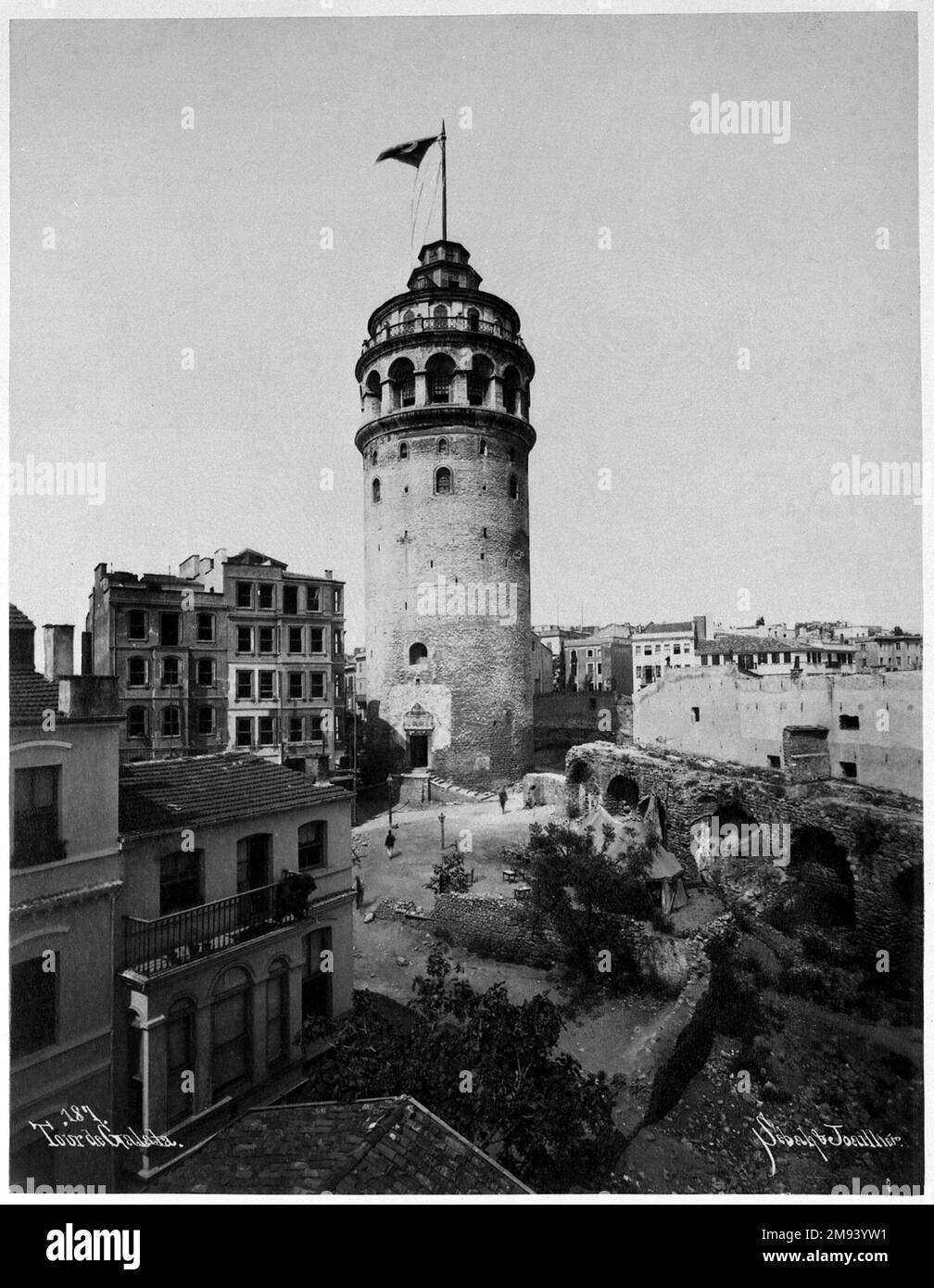 Tower of Galata Pascal Sébah (Turkish, 1823-1886). Tower of Galata, ca. 1860-1880. Gelatin ...