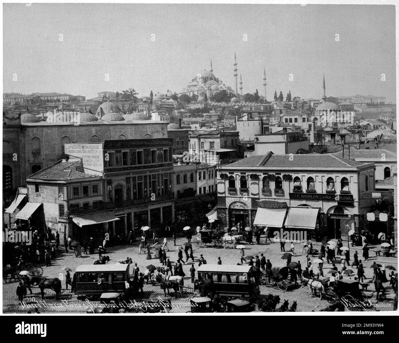 Suleymaniye Mosque and Eminonu Square Pascal Sébah (Turkish, 1823-1886 ...