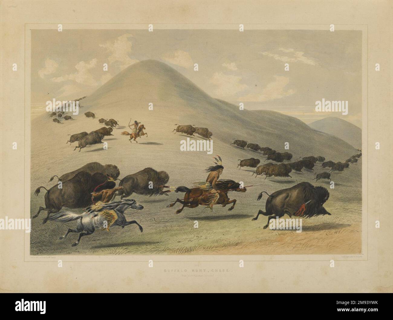 Buffalo hunt chase catlin hi-res stock photography and images - Alamy
