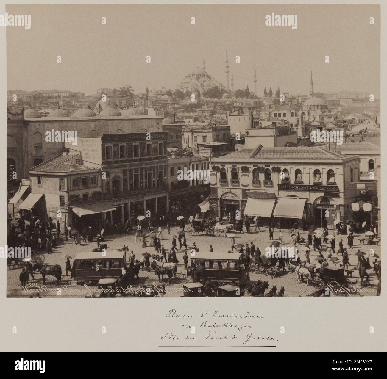 Suleymaniye Mosque and Eminonu Square Pascal Sébah (Turkish, 1823-1886 ...