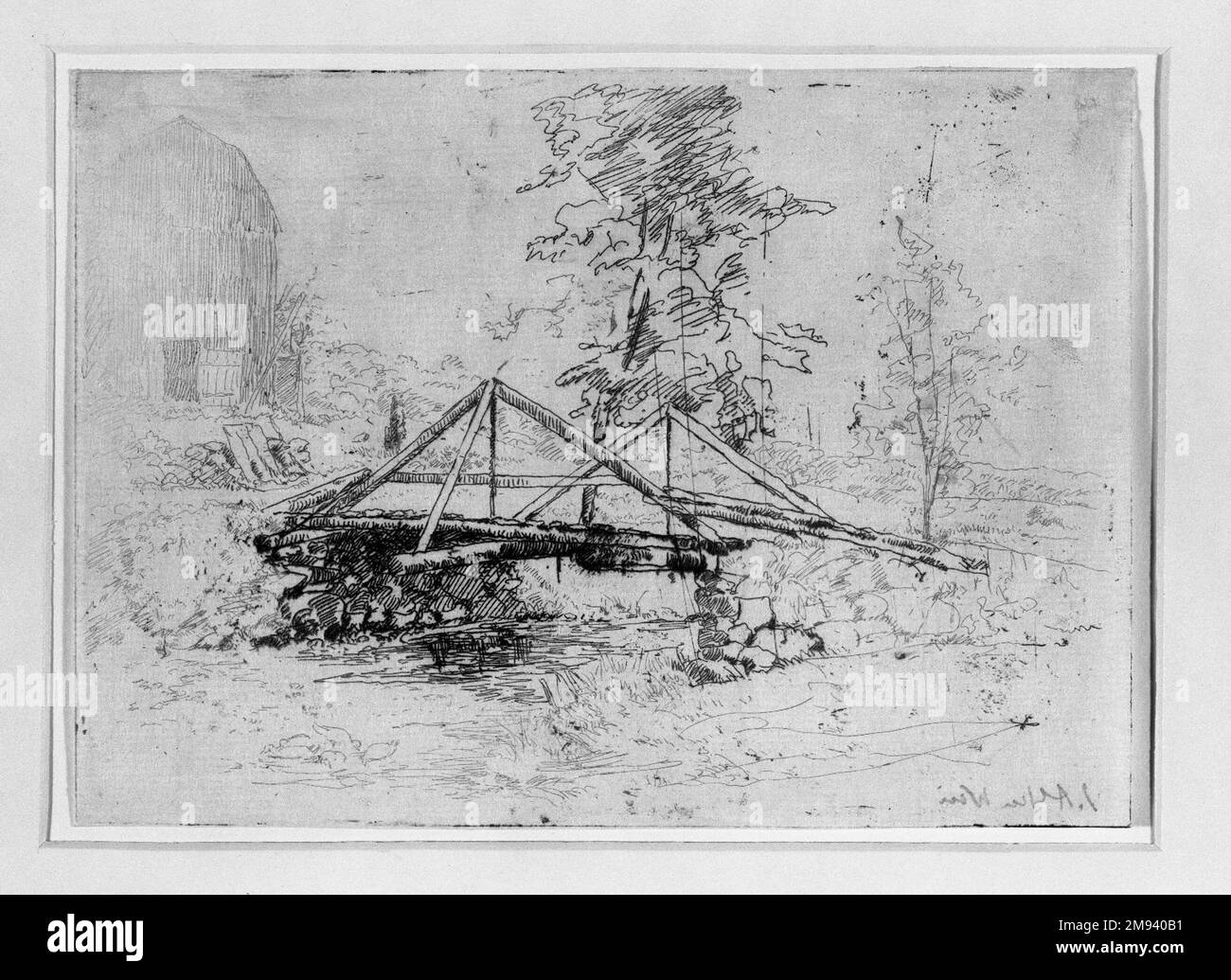 The Wooden Bridge Julian Alden Weir (American, 1852-1919). The Wooden ...