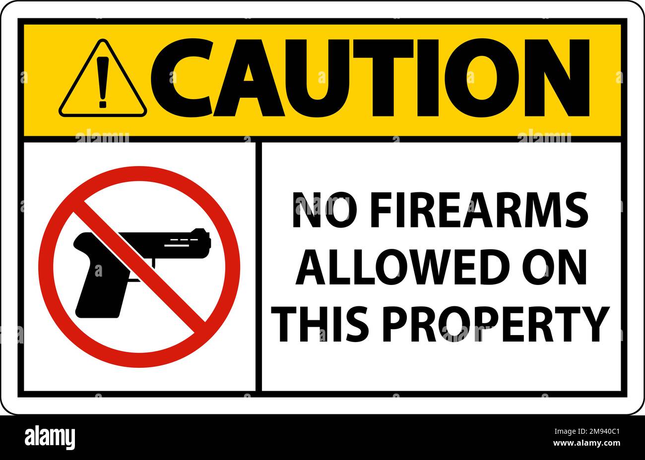 Caution Sign No Firearms Allowed On This Property Stock Vector Image ...