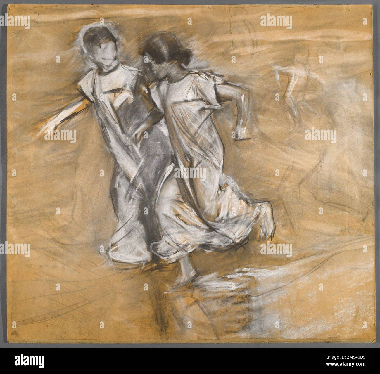 [Untitled] (Two Girls in White Running Arm in Arm) Joaquín Sorolla y ...