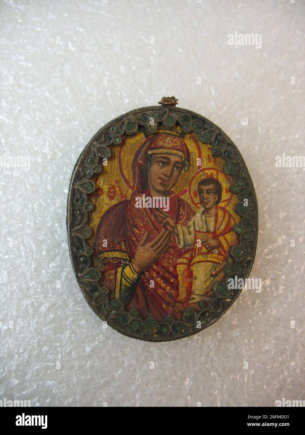 A Thin Oval, Framed -Image of Madonna and child Byzantine. A Thin Oval ...