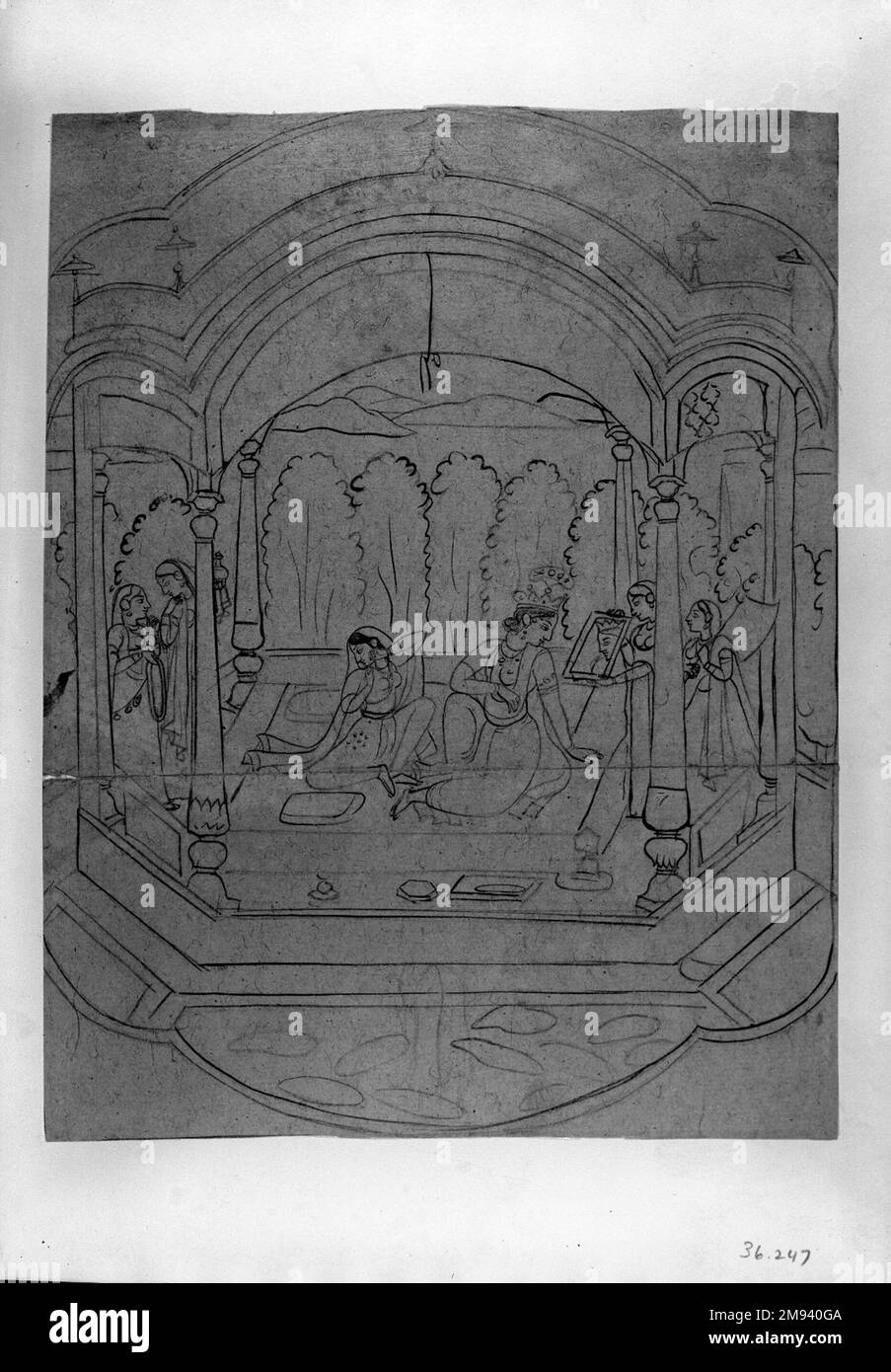 Large First Drawing for a Miniature Painting Large First Drawing for a ...