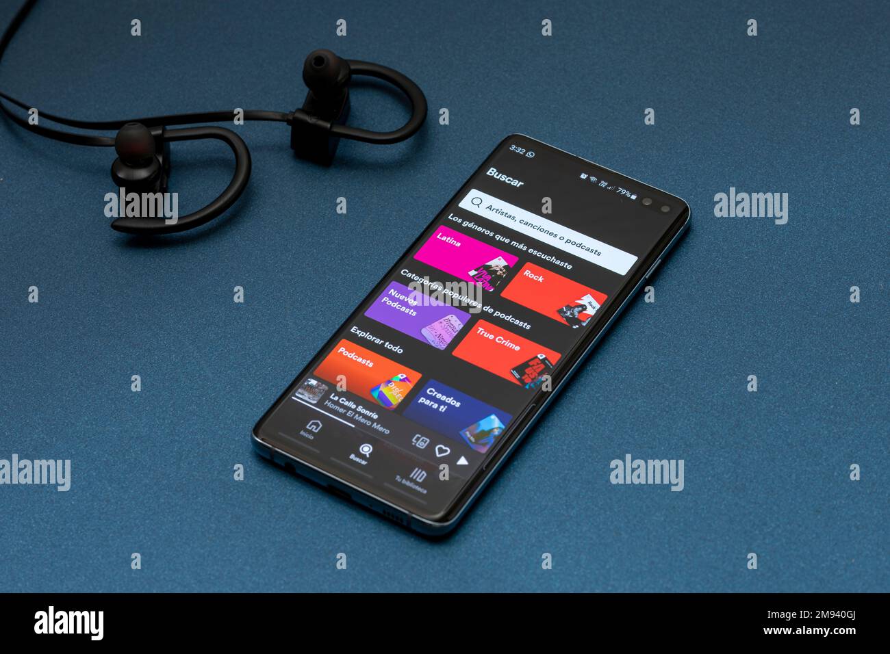 Spotify on phone hi-res stock photography and images - Alamy