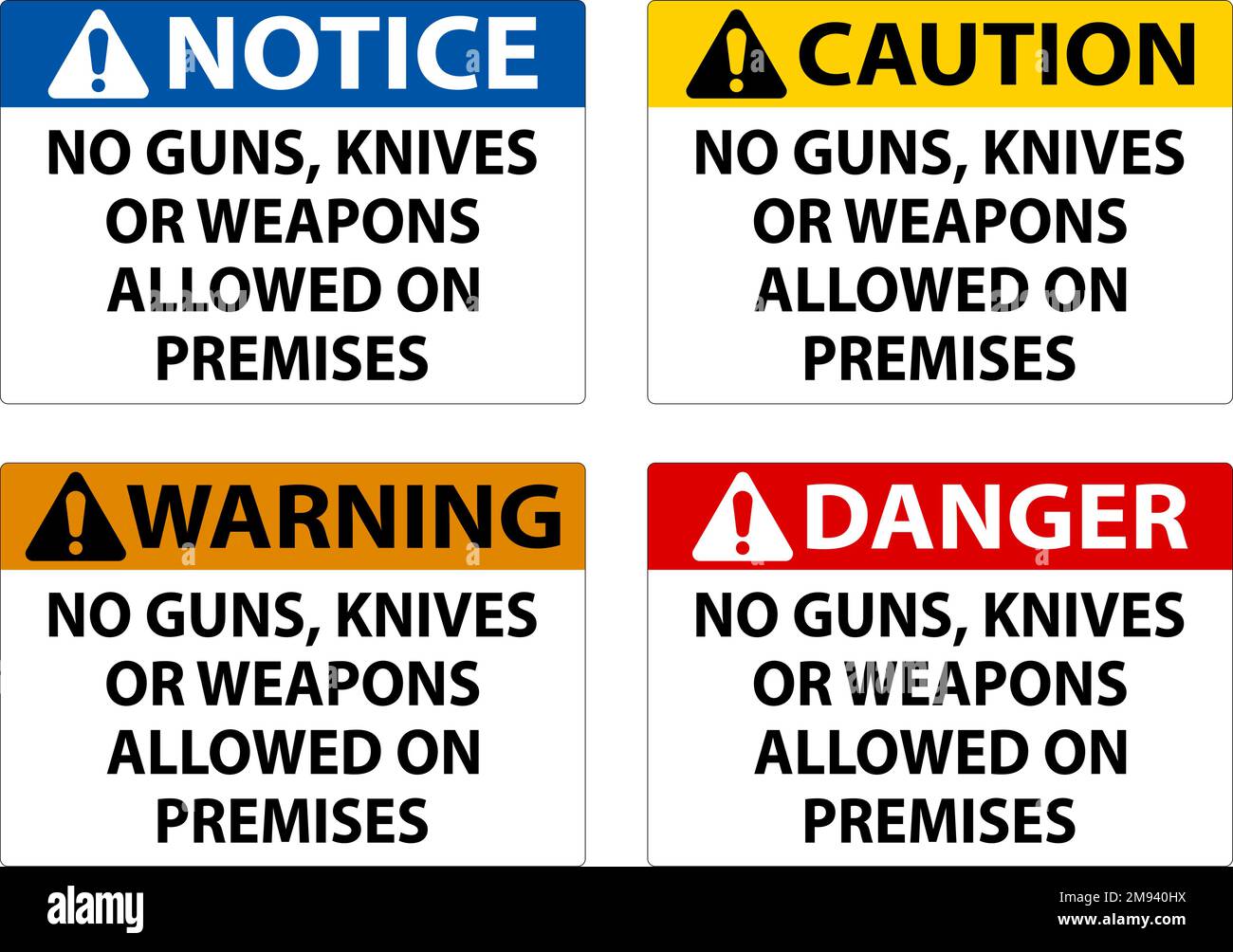 Notice Gun Rules Sign No Guns, Knives Or Weapons Allowed On Premises ...