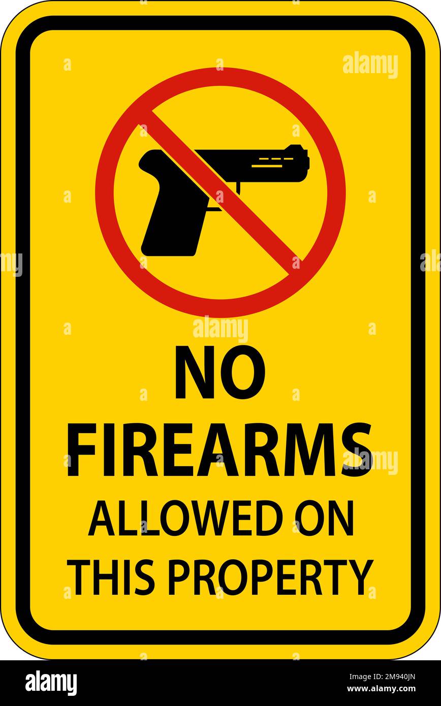 No Guns Sign No Firearms Allowed On This Property Stock Vector Image ...
