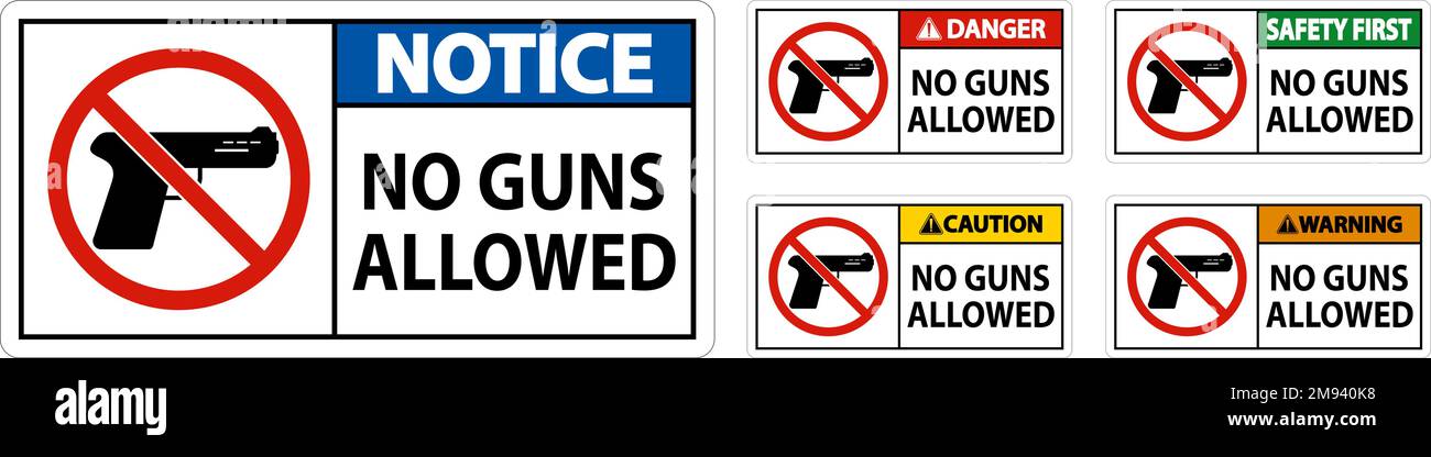 No Gun Rules Sign, Notice No Guns Allowed Stock Vector Image & Art - Alamy