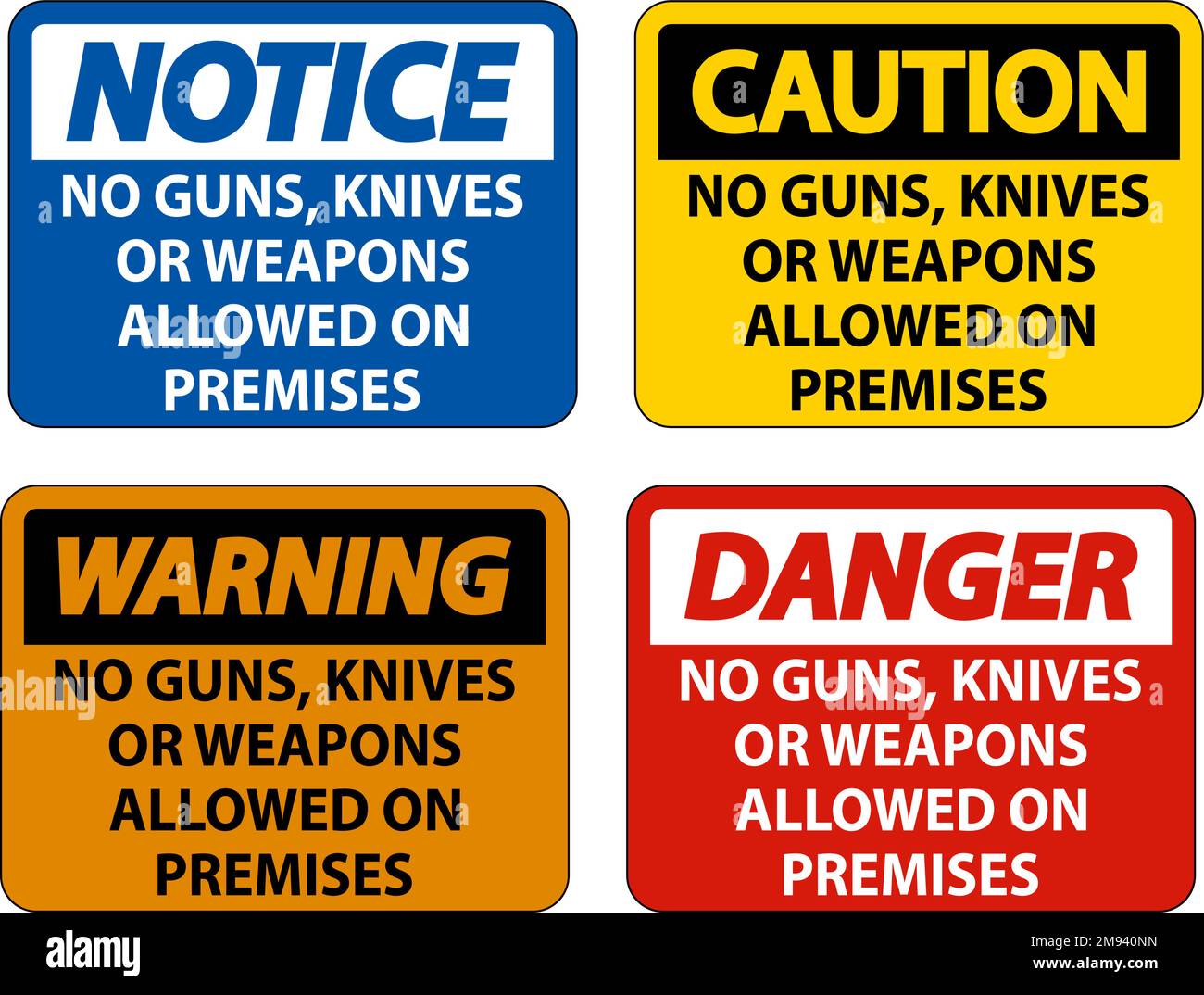Notice Gun Rules Sign No Guns, Knives Or Weapons Allowed On Premises ...