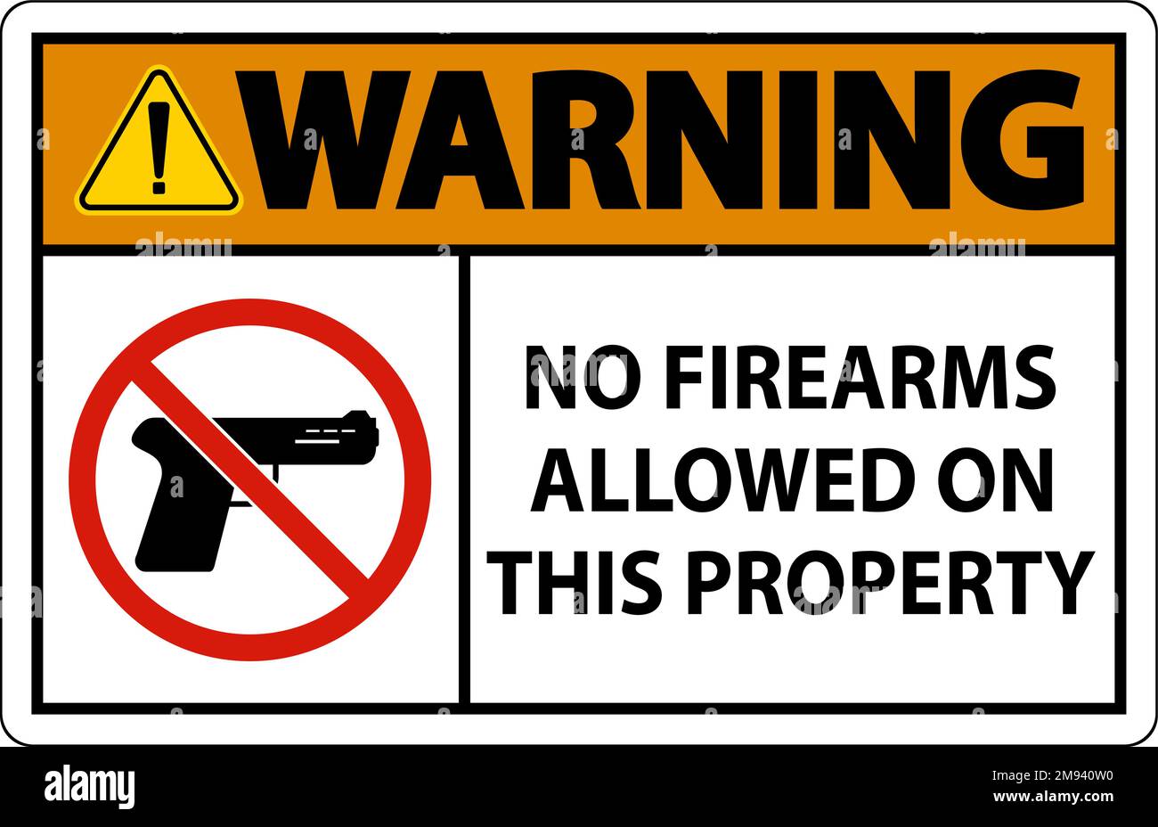 Warning Sign No Firearms Allowed On This Property Stock Vector Image ...