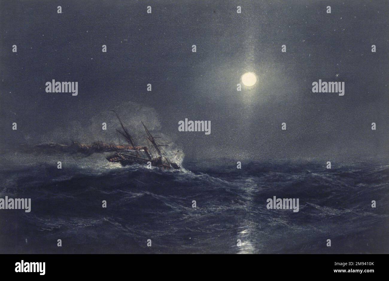 Marine James Hamilton (American, 1819-1878). Marine. Watercolor ...