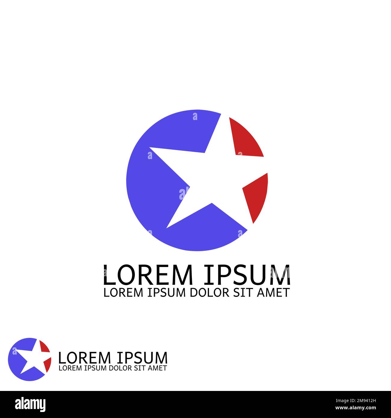 A vector illustration of a star inside of a circle logo with 'Lorem ...