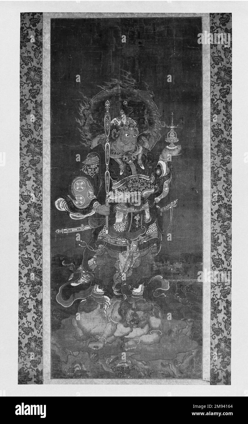 Warrior Standing on Demon , 14th century. Hanging scroll, ink and color ...