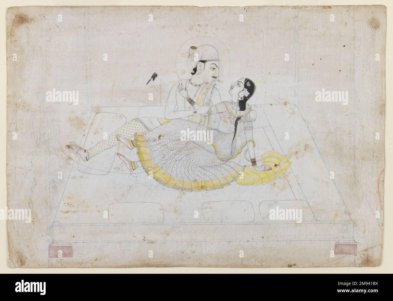 A Prince, Perhaps Raja Pratap Singh of Jaipur, with his Beloved A ...